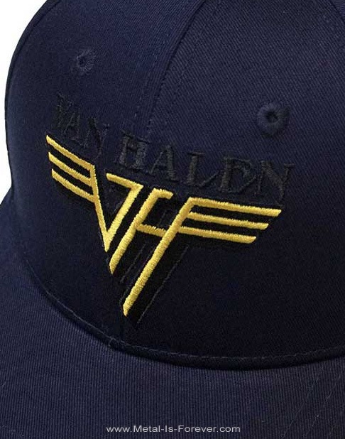 VAN HALEN (ヴァン・ヘイレン) Text & Yellow Logo 「テキスト・アンド･イエロー･ロゴ」 ベースボールキャップ（ネイビーブルー）｜メタルTシャツ専門店 METAL ...