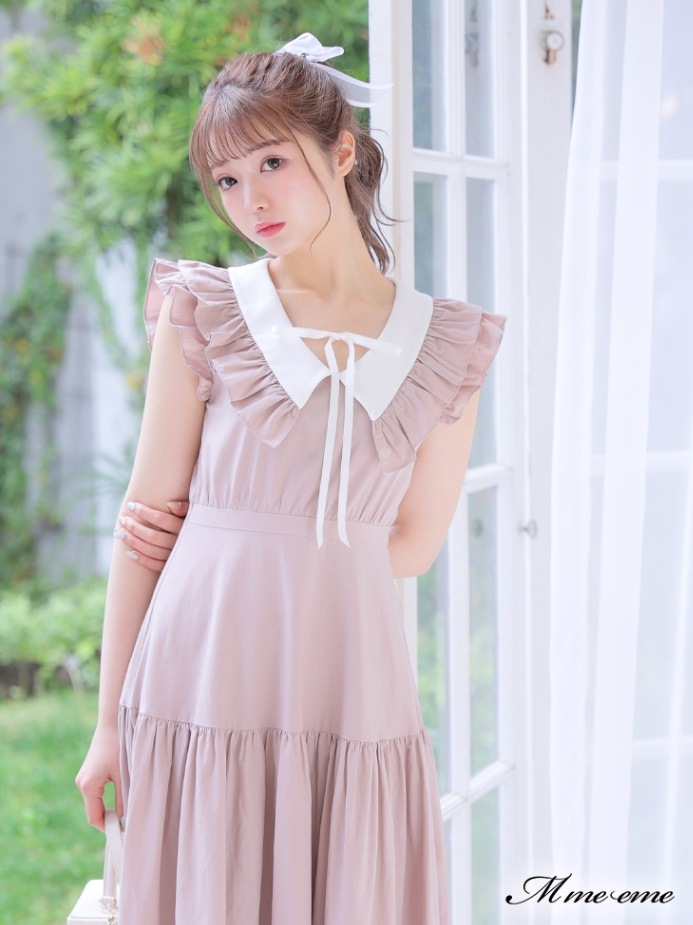 M me eme／【sale】Frill ribbon long dress (eme10223) | All Item | Mmeeme