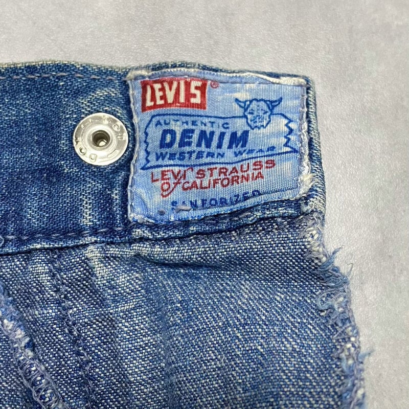 50's LEVI'S SHORT HORN DENIM RANCH PANTS 50年代 リーバイス ショートホーン デニム ランチパンツ ...
