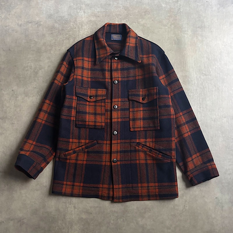 70's PENDLETON WOOL JACKET S/ORANGE,NAVY Made in USA 70年代 ペンドルトン ウール ジャケット アメリカ製 | 【USED.VINTAGE ...