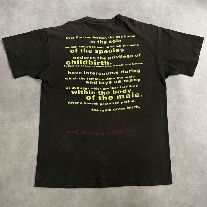 90's NIRVANA Seahorse T-Shirt Made in USA/XL 90年代 ニルヴァーナ シーホース Tシャツ | 【USED.VINTAGE】 | NAVIE STORE