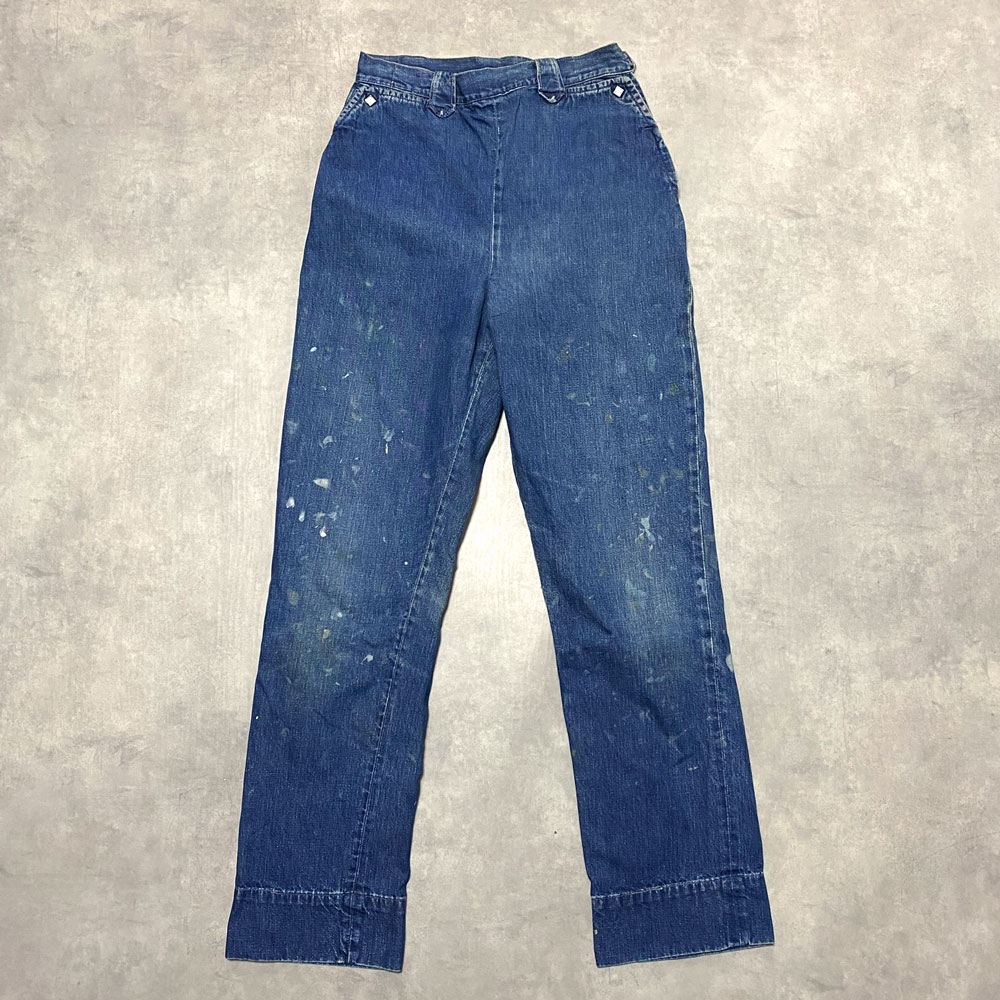 50's LEVI'S SHORT HORN DENIM RANCH PANTS 50年代 リーバイス ショートホーン デニム ランチパンツ ...