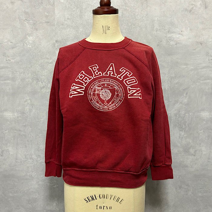 VINTAGE 70's RAGLAN COLLEGE SWEAT SHIRTS Made in USA RED/MEDIUM ヴィンテージ ...