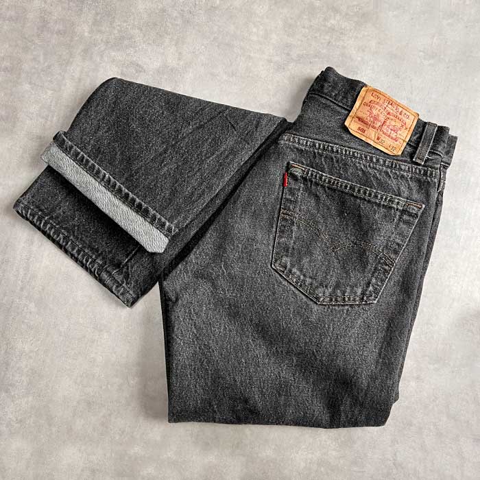90's Levi's 501 YARN-DYED BLACK JEANS MADE IN USA W32L32 90年代 リーバイス 501 先染め ブラック デニム アメリカ製 ...