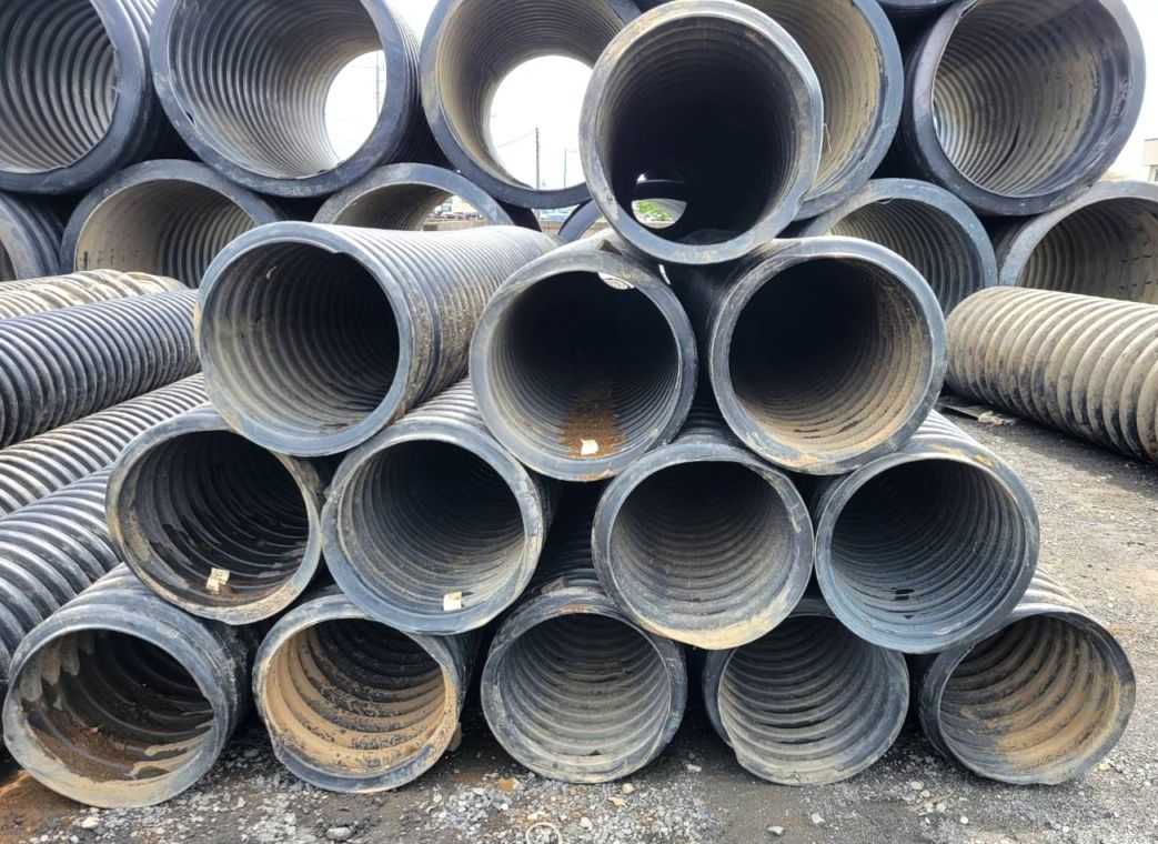 コルゲート管 高密度ポリエチレン管 暗渠管 シングルΦ450-3m~3.5m｜資材館.com