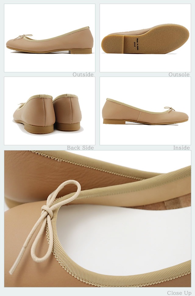 Recipe レシピ RP-542 リボンバレエ LBR ライトブラウン スリッポン