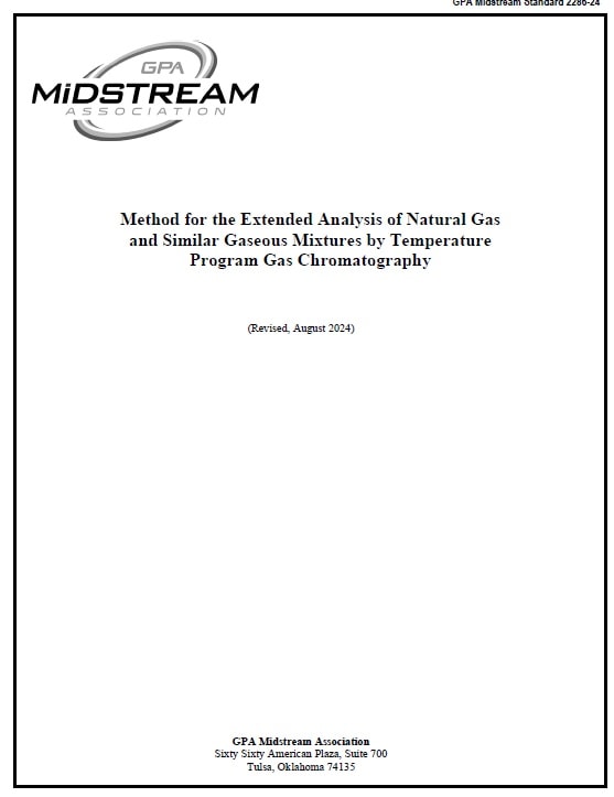 GPA規格 GPA 2286, 2024: Method for the Extended Analysis of Natural Gas and Similar Gaseous ...