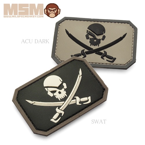 MSM パイレーツ スカル パッチ 【ミルスペックモンキー Pirate Skull PVC Patch】メンズ レディース ミリタリー アウトドア カジュアル サバゲ パッチパネル バイク ...