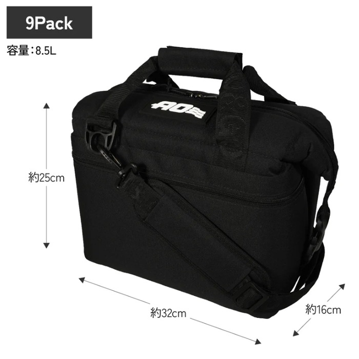 AO COOLERS 9Pack Canvas Soft Cooler BLACK 【エーオークーラーズ ソフトクーラー 9パック キャンバス ...