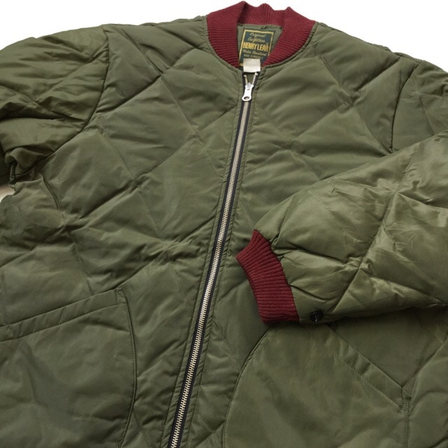HENRY LEAR ナイロンジャケット リバーシブルジャケット ジッパージャケット キルティング 送料無料 メンズ L/オリーブ アメリカ直輸入 USA アメカジ ワークジャケット 中綿 ...