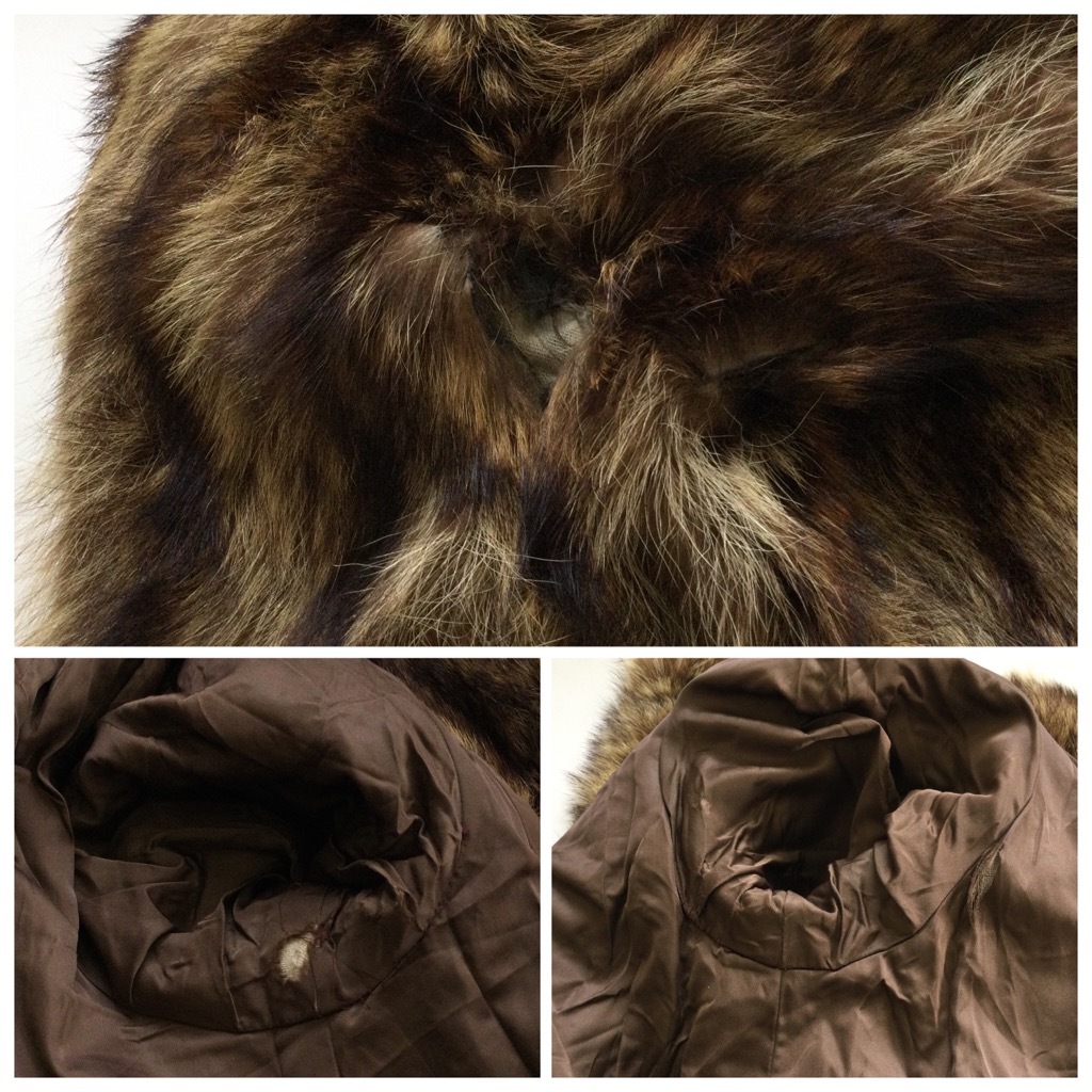 David Hochstein フェイクファー ロングコート アメリカ古着 送料無料 レディース s-m程度/茶系 毛皮コート アメカジ ...