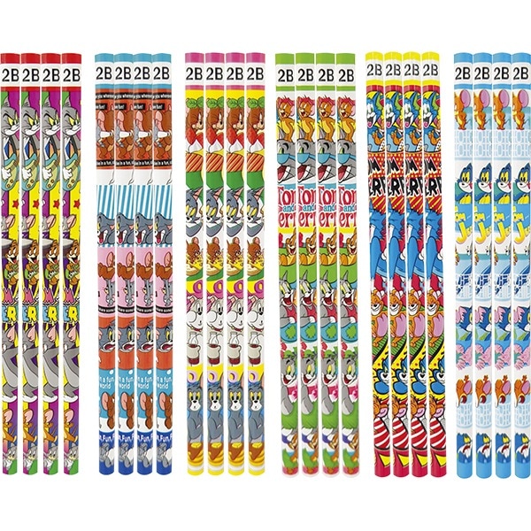 トム＆ジェリー4P鉛筆2B(25入) 1袋に2Bの鉛筆が4本入っています 世界一有名なネコとネズミのコンビ「トムとジェリー」の鉛筆4本セット ...