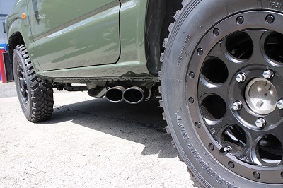 【64ジムニー】 サイド出しマフラー 適合車両型式 3BA-JB64W | SUXONマフラー,スズキ,ジムニー | SUXON RACING