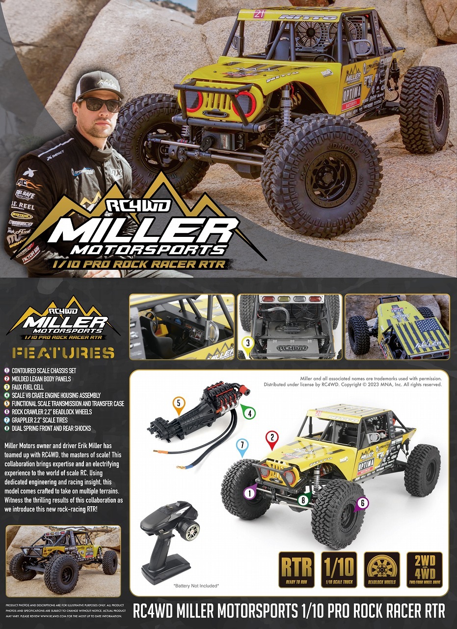 在庫即納】RC4WD ミラーモータースポーツ プロロックレーサーRTR Miller Motorsports 1/10 Pro Rock ...