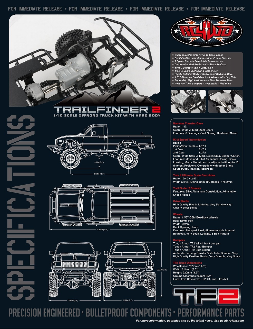 【在庫即納】 RC4WD Trail Finder 2 Truck Kit w/Mojave II Body Set 品番 Z-K0049 ...