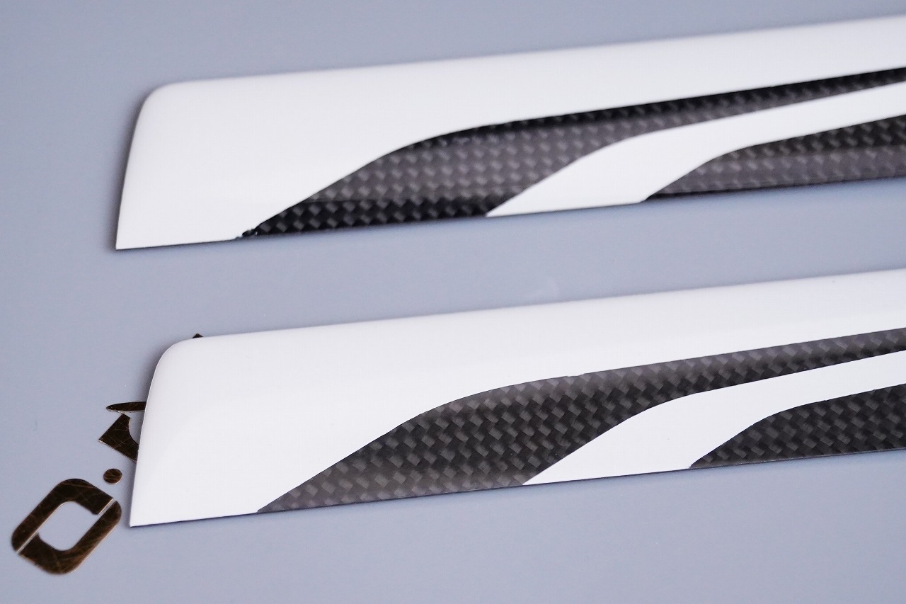 在庫即納 RJX E380W 380MM アライン（450L 480 用360MM)ハード3D用 オレンジ黒カーボンメインブレード 高品質 カーボンローター1セット 380MM ...