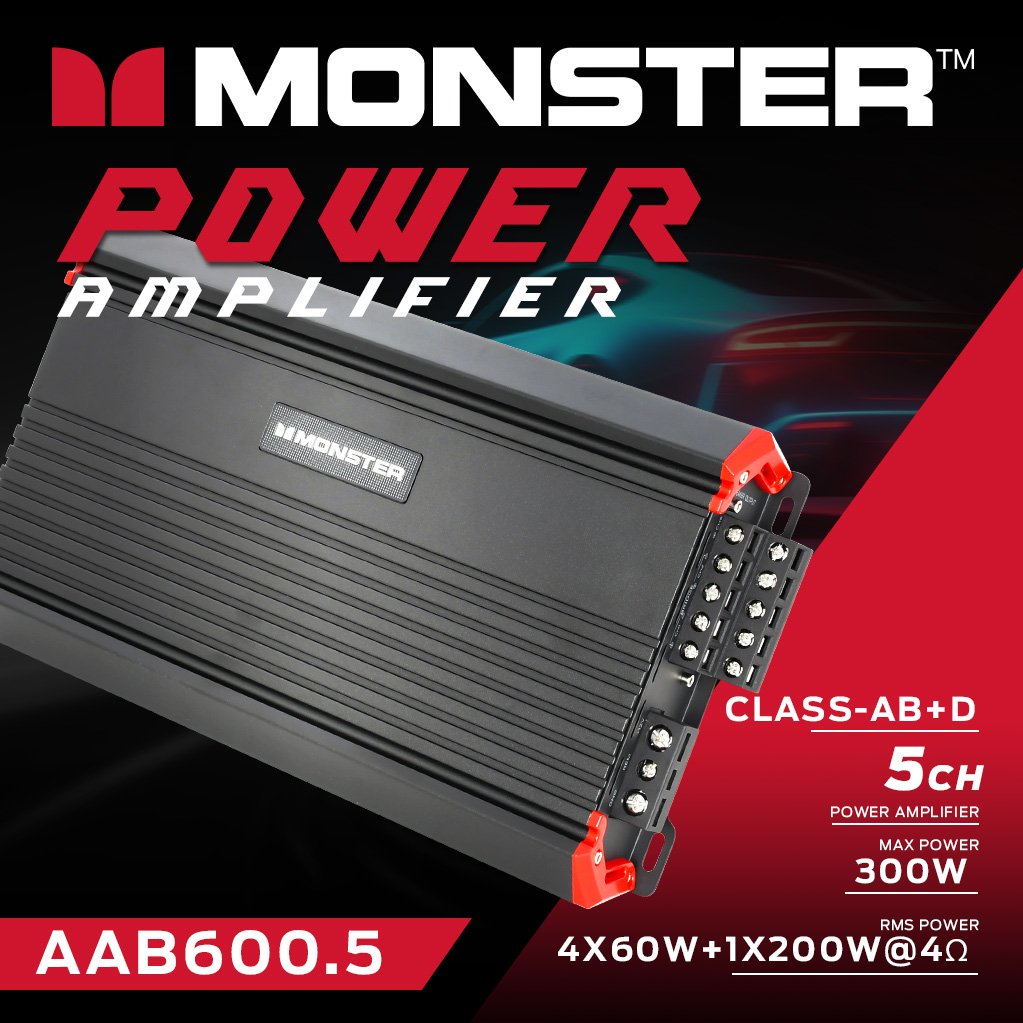 AAB600.5 5ch Class AB+D Max.3000W モンスターオーディオ Monster Audio | アンプ ...