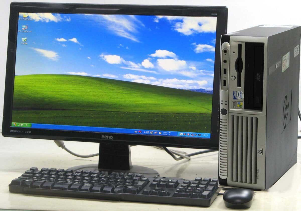 B5-9203/HP Compaq dc 7700 SFF-E4300 Core2Duo 22インチ 液晶セット Windows XP 中古 ...