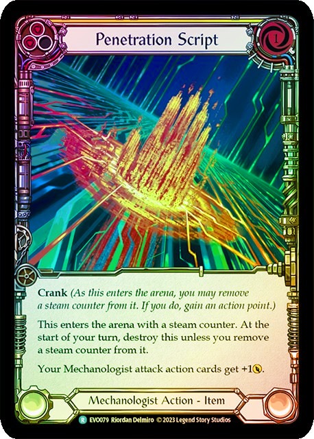 【Rainbow Foil】[Mechanologist] Penetration Script [EVO] | All Items | TCG Shop Go Again | Flesh ...