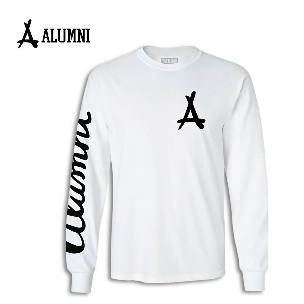 ALUMNI CLOTHING アルムナイクロージング ALUMNI SCRIPT LS white メンズ インポート KID INK ...