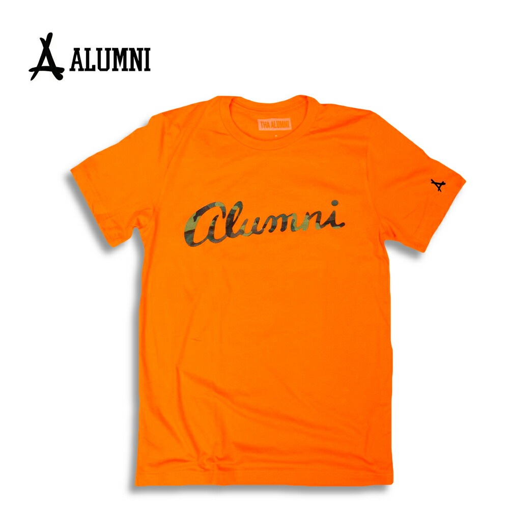 ALUMNI CLOTHING アルムナイクロージング CAMO SCRIPT TEE ORANGE メンズ インポート KID INK ロゴ ...