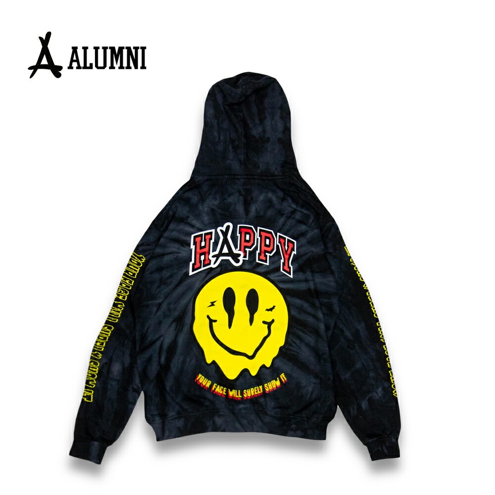 ALUMNI CLOTHING アルムナイクロージング SMILEY TIE DYE HOODIE BLACK パーカー | すべての商品 ...