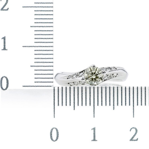ダイヤモンド リング 0.434ct VERY LIGHT YELLOW VVS1 3EX H&C 脇石0.121ct(Total) プラチナ 中央宝石研究所 鑑定書付 【R】｜ダイヤモンド ...