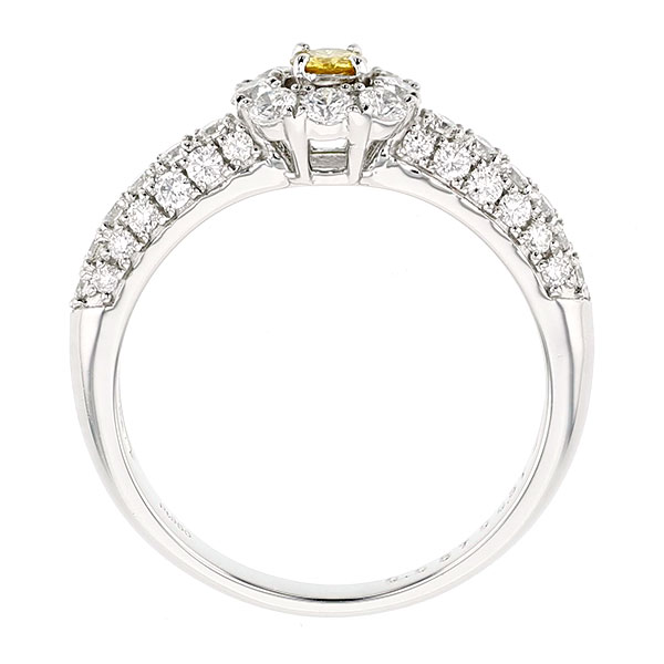 イエローダイヤモンド リング 0.087ct I2-FANCY VIVID YELLOW プラチナ 中央宝石研究所 ソーティング付 【R】｜ダイヤモンドネックレス・ダイヤピアス【エメット ...