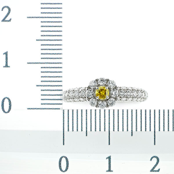 イエローダイヤモンド リング 0.087ct I2-FANCY VIVID YELLOW プラチナ 中央宝石研究所 ソーティング付 【R】｜ダイヤモンドネックレス・ダイヤピアス【エメット ...