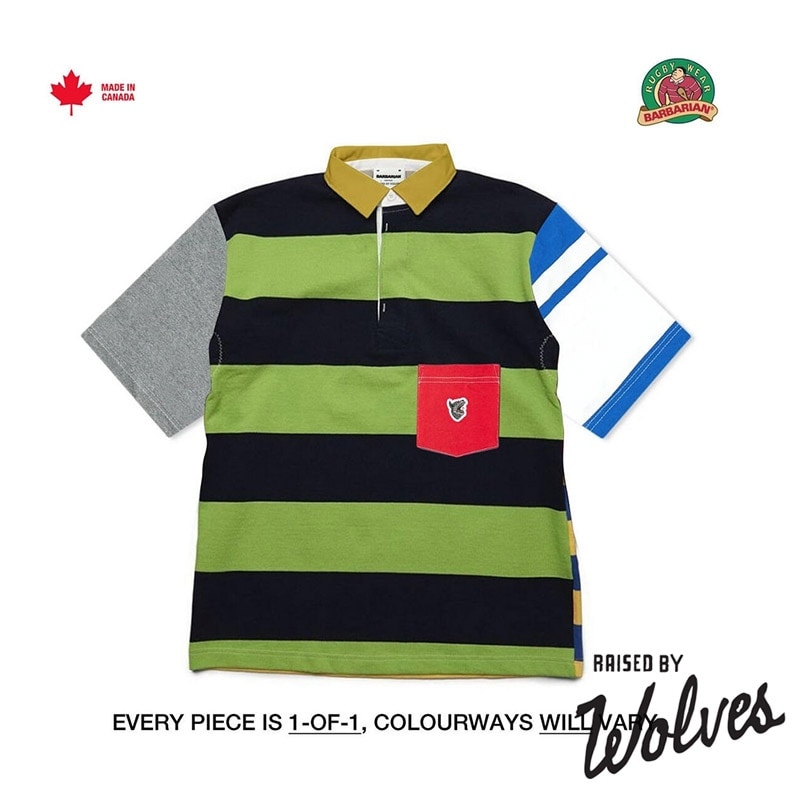 【RAISED BY WOLVES/レイズドバイウルブス】RBW/BARBARIAN SS RUGBY SHIRT ラグビーシャツ ...