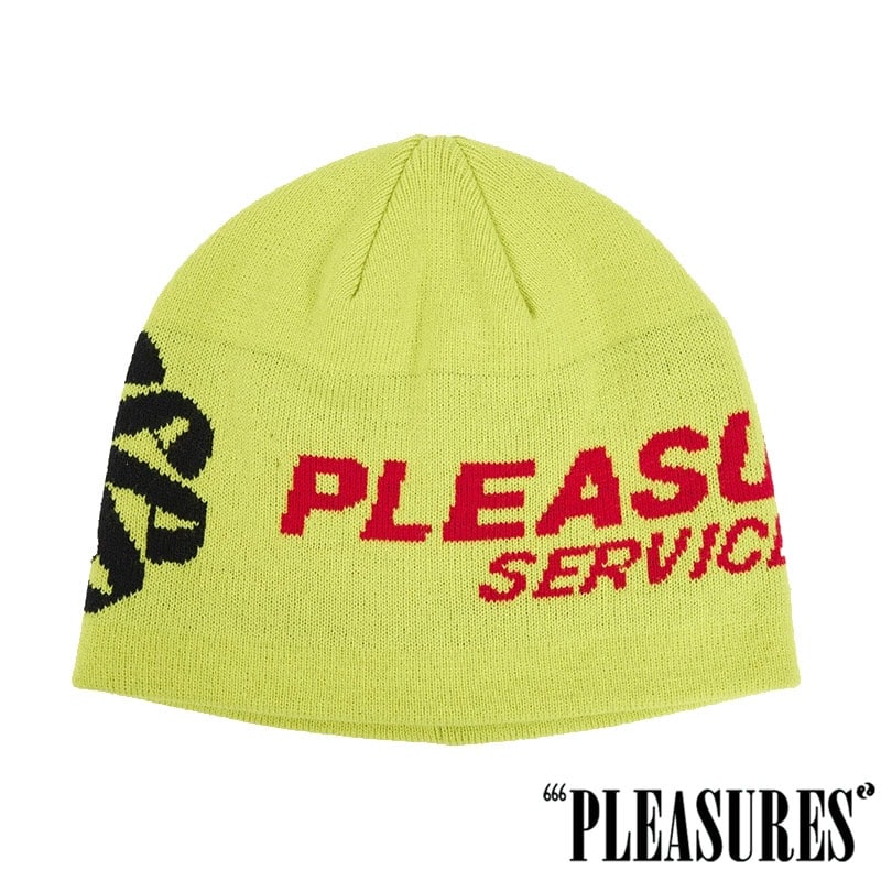 【PLEASURES/プレジャーズ】SERVICE SKULLY ニット帽 / SAFETY GREEN | PLEASURES,帽子 | | After Note （アフターノート）大阪 新 ...