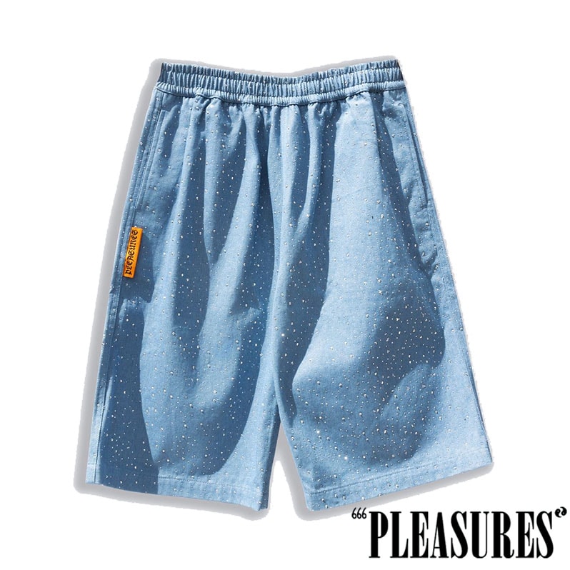 【PLEASURES/プレジャーズ】GLITTER BAGGY DENIM SHORTS ショートパンツ / LIGHT INDIGO | PLEASURES,ショートパンツ ...