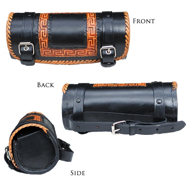 RAA LEATHER ツールバッグ サイドバッグ 本革 レザー バッグ バイク 工具小物入れ ギアバッグ 工具 ブラック ブラウン チカーノ ...