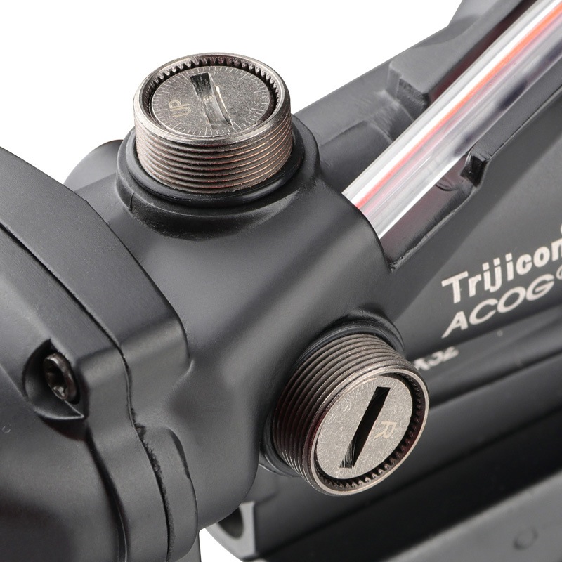 TR ACOGタイプ 4×32集光レッドファイバースコープ (Chevron Reticle/Metric Marking) Black ...