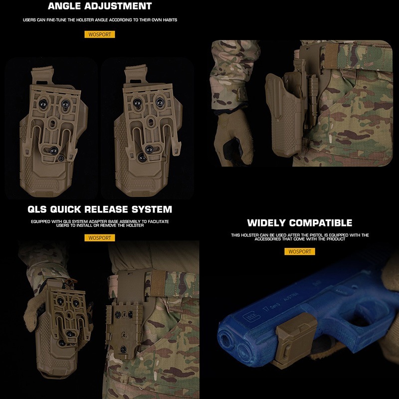 WoSporT BLACKHAWK OMNIVOREタイプ マルチフィット ホルスター＆QLSベースセット(各種ハンドガン対応)OD ...