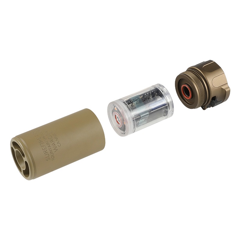 5KU SF Wardenタイプ サイレンサー (14mm逆ネジ/マズルフラッシュトレーサーユニット内蔵) TAN | エアガンパーツ ...