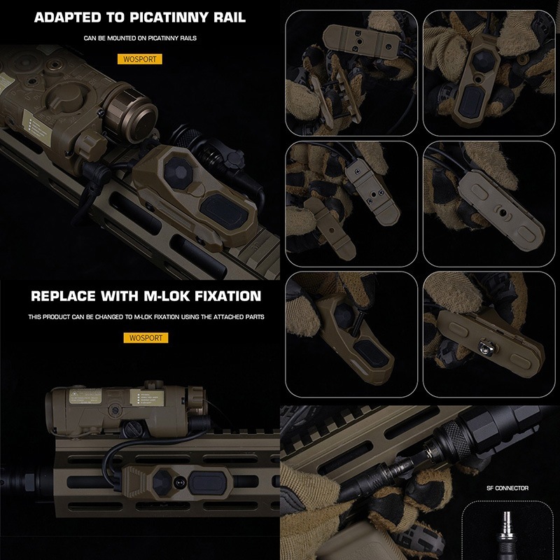 WoSporT Unity Tactical AXONスタイル デュアルスイッチ PEQ/2.5mmプラグ+SFライトプラグ Tan | 光学 ...