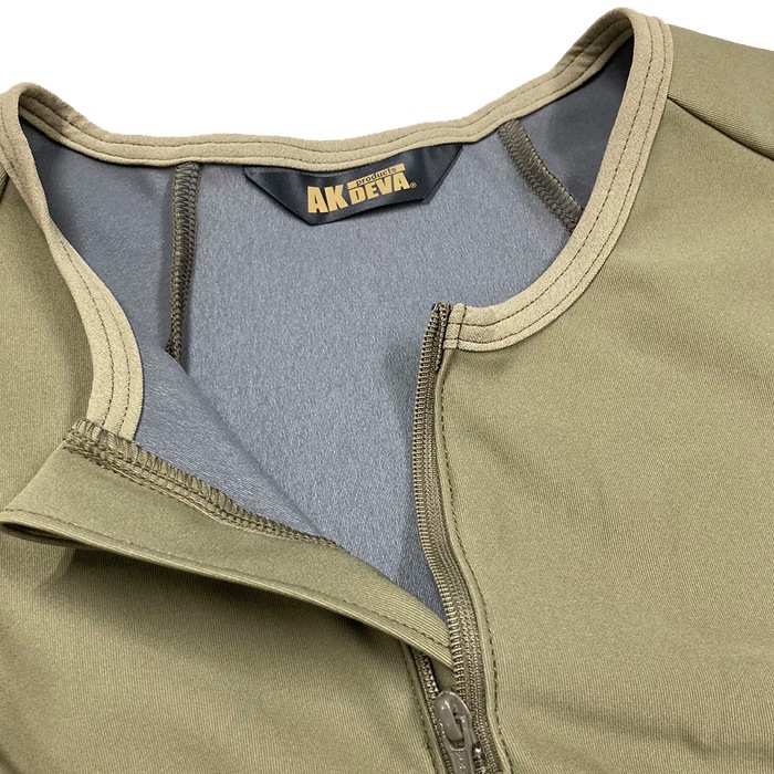 防風 保温 防寒 ゴア ウインドストッパー ストレッチインナージャケット 上衣のみ オリーブグリーン M-3Lサイズ AK products DEVA 日本製 | インナーウェア,トップス ...
