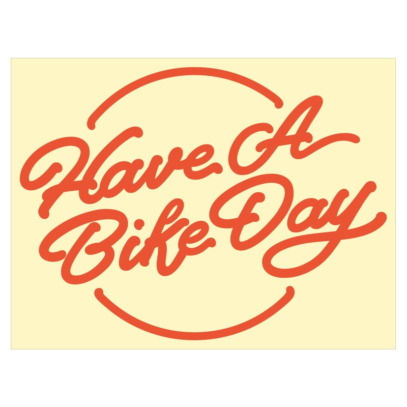 HAVE A BIKE DAY.ステッカー HABD NEON LOGO Sサイズ 抜き文字タイプ NEON レッド デザイン 加藤ノブキ ...