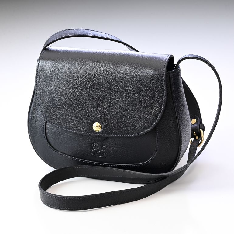 イルビゾンテ IL BISONTE ショルダーバッグ サドルバッグ レディース Mezzomonte line ネロ ...