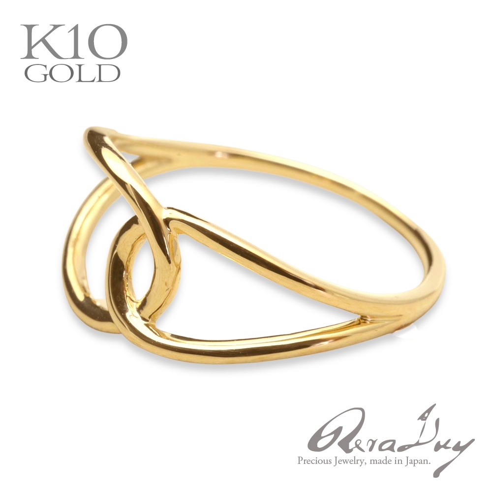 k10 リング 地金 トワ・エ・モワ 君と僕 toi_et_moi レイヤー ゴールドリング (RERALUy)レディース 女性 雫 ドロップ 華奢 10金 K10 rri1829 ...