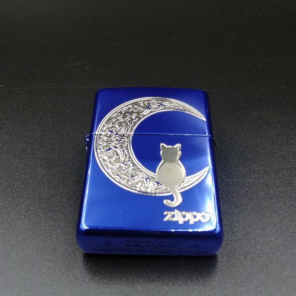 ZIPPO CAT&THE MOON BL エッチングニッケル差しイオンブルー仕上げ ジッポー | ZIPPO,新規掲載商品 | 筆記具 ...