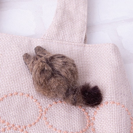 H441-647 植毛入門キット キジトラのブローチ - ハマナカ商店