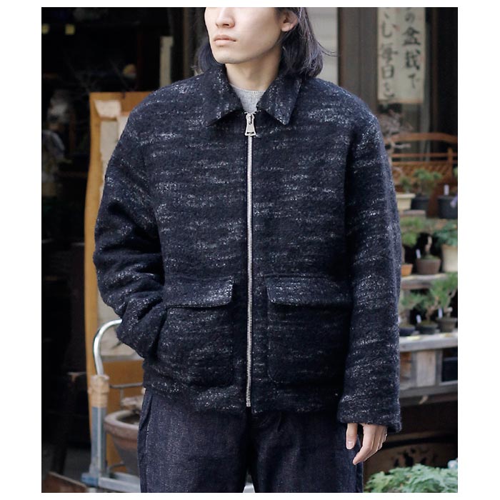 インテリム INTERIM ダブルフェイス ヘアリー ベイビー リャマウール スポーツジャケット DOUBLE FACE HAIRY BABY ...