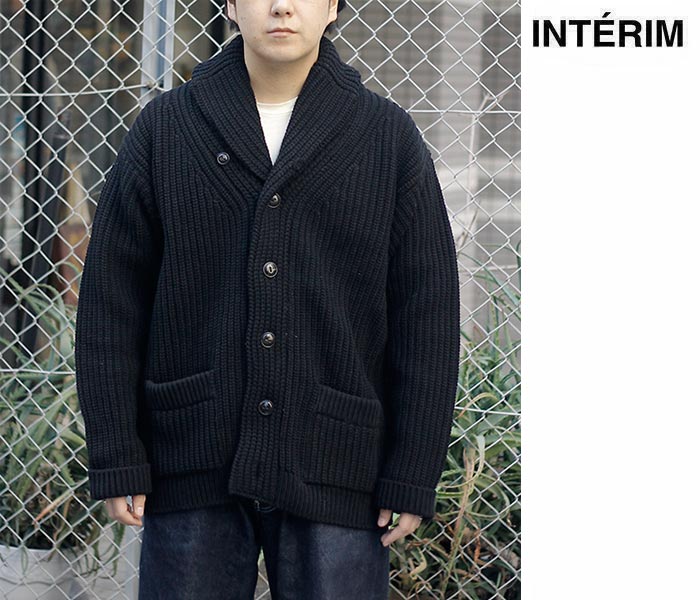 インテリム INTERIM ハイパービッグ 30s 3ゲージ ヘビーショールカラー カーディガン HYPER BIG 30s 3GG ...