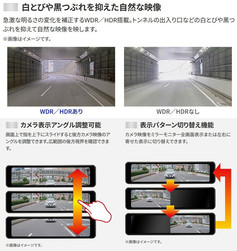 DRM6030 データシステム Datasystem デジタルルームミラー 11V型ワイドモニター STARVIS/WDR/HDR/カメラアングル調整可能 | デジタルミラー本体 | アンド ...