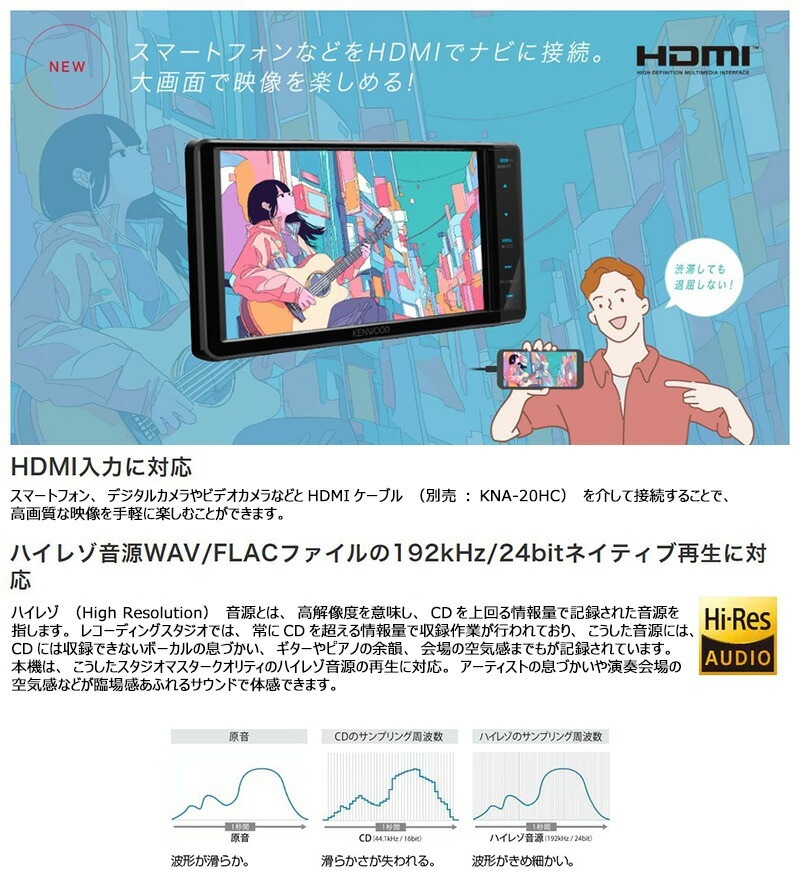 MDR-L612 KENWOOD ケンウッド 彩速ナビ 7V型180mm カーナビゲーション 地デジ/Bluetooth/HDMI入力 ...