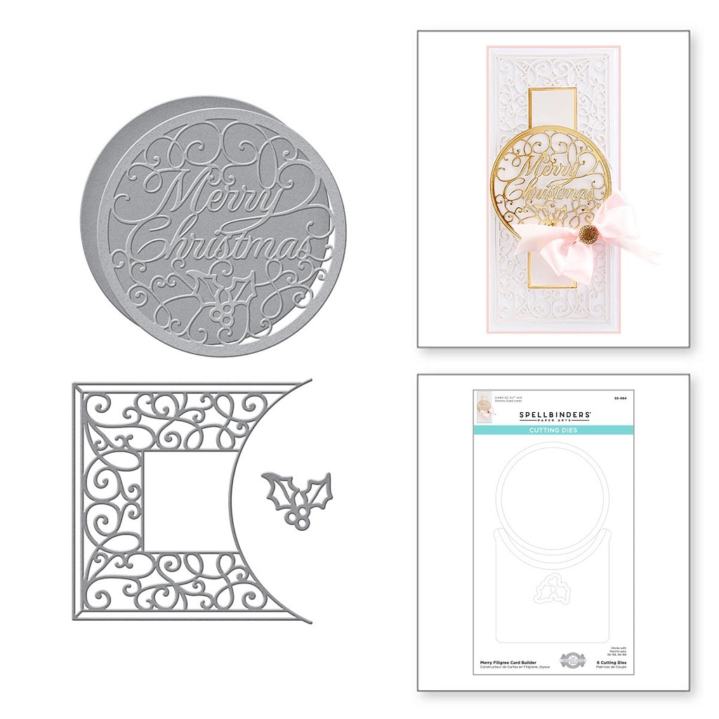 Spellbinders Die - S5-464 Merry Filigree Card Builder | Spellbinders ...
