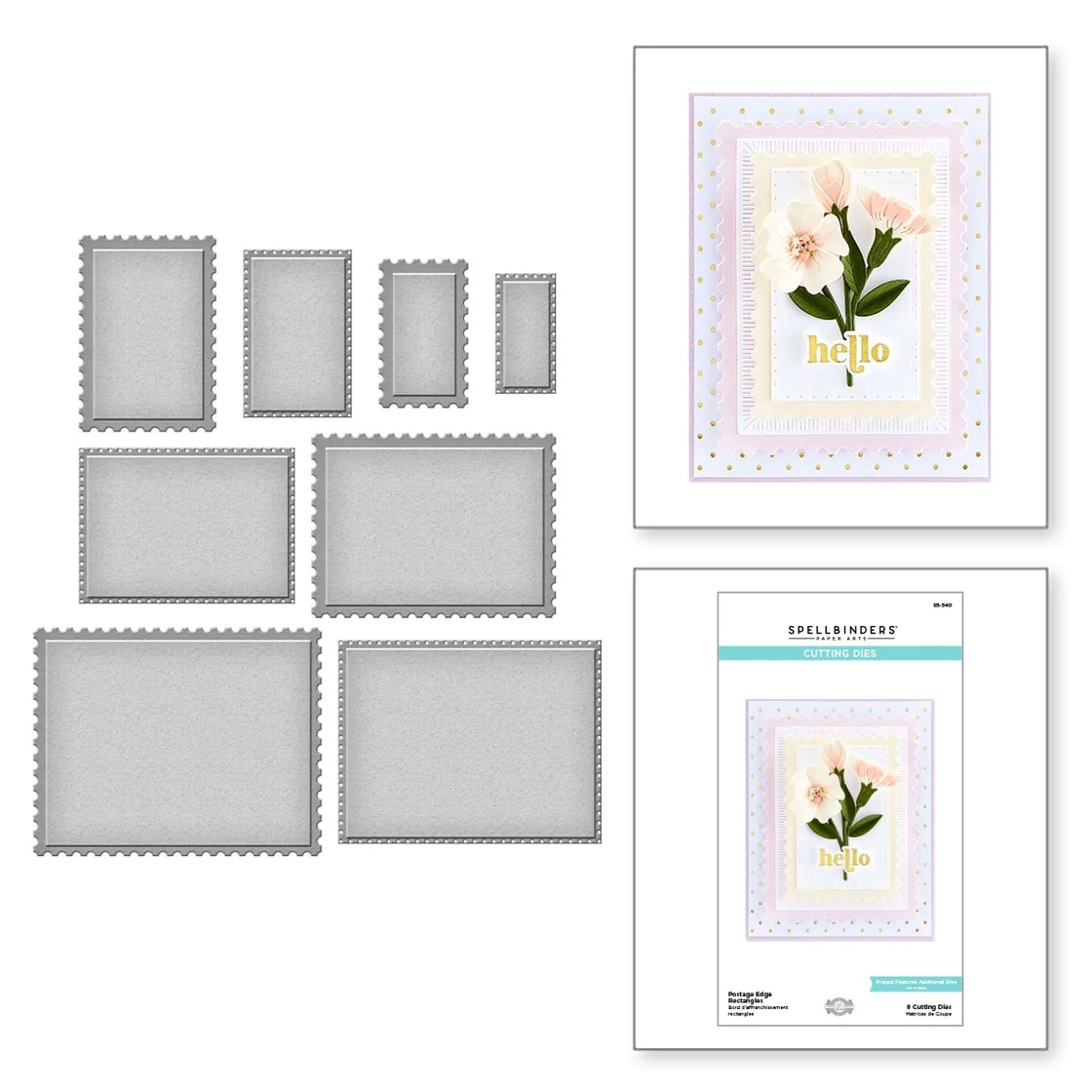 Spellbinders Die - S5-540 Postage Edge Rectangles | Spellbinders,Die ...
