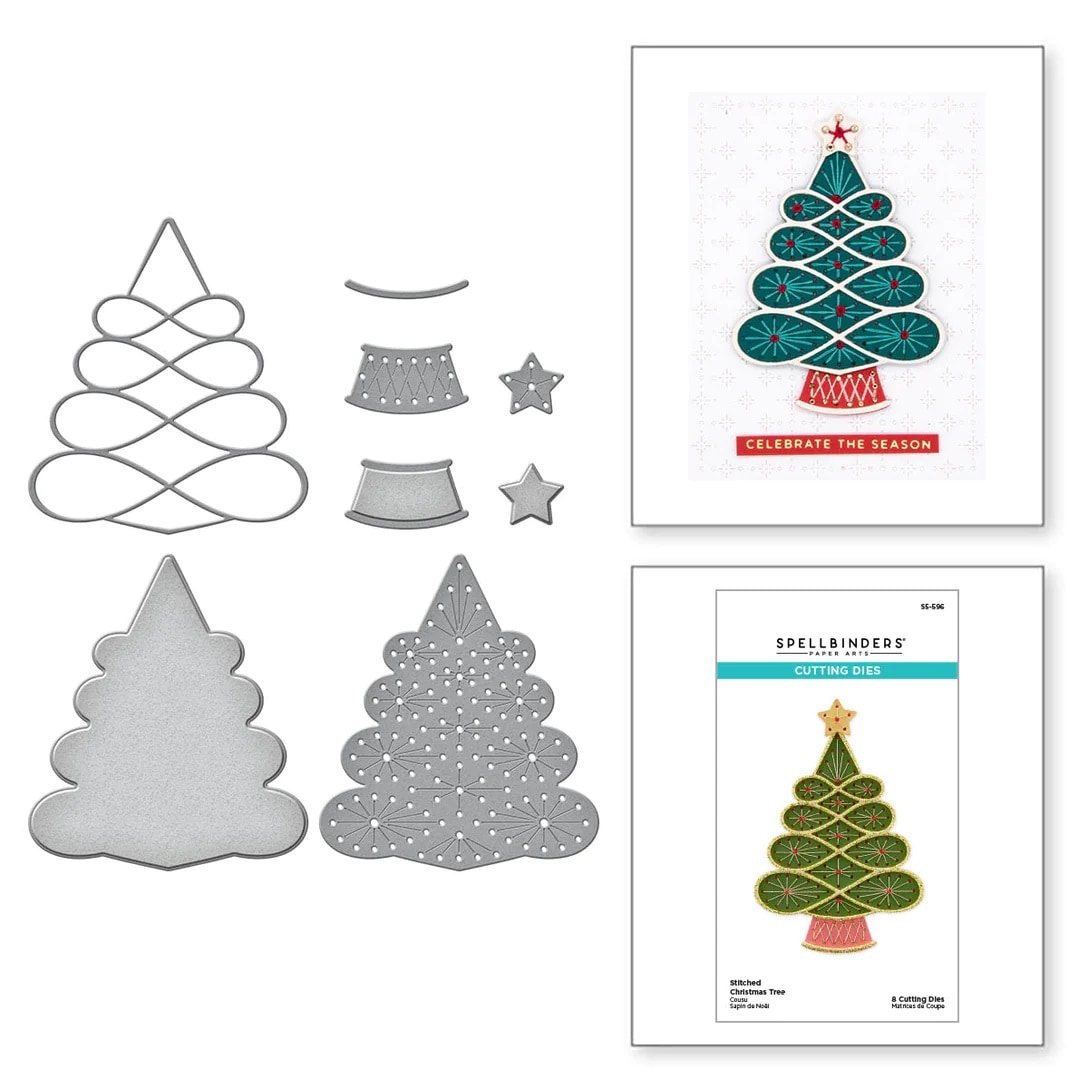 Spellbinders Die - S5-596 Stitched Christmas Tree | Spellbinders,Die ...